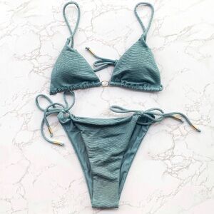 Swim | Fashion Nova Beach House Views Textured 2 Piece Bikini Sage ...